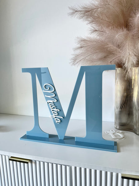 Acrylic Initial With Cursive Name - Freestanding – Luxe Decor by Lisa
