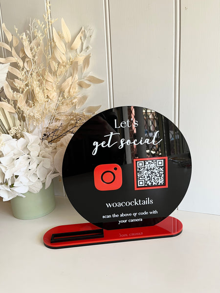 Round Printed Social Instagram Sign Freestanding + card holder – Luxe ...
