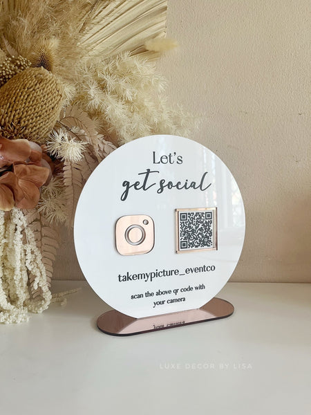 Round Printed Social Instagram Sign Freestanding – Luxe Decor by Lisa